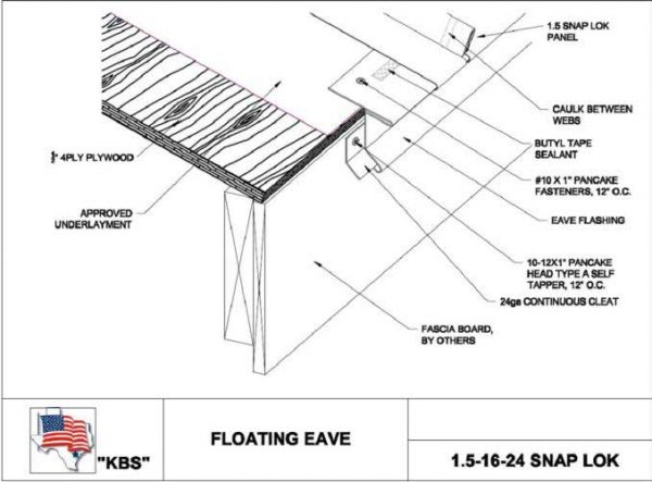 1.5 in. Snap Seam Panel Flashing Detail - Roof Panel Accessories
